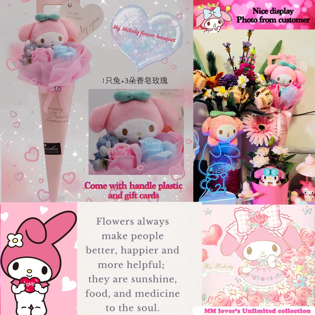 My Melody flower bouquet, Hobbies & Toys, Stationery & Craft, Flowers ...