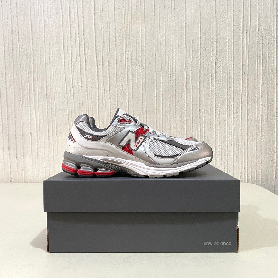 New Balance 2002R Silver Metallic Team Red, Men's Fashion, Footwear ...