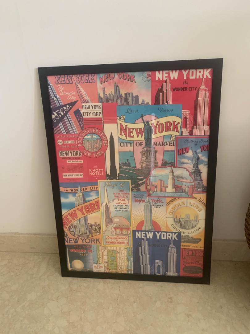 New York poster in frame, Furniture & Home Living, Home Decor, Frames ...