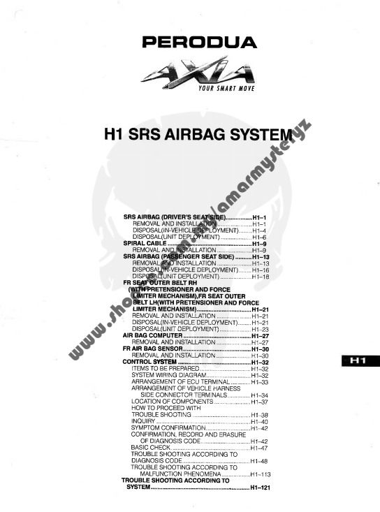 Perodua Axia B200 & D88N Supplement 2013 - 2021 Factory Service Manual ...
