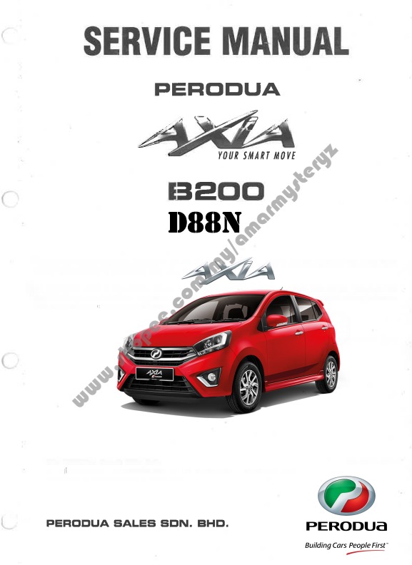 Perodua Axia B200 & D88N Supplement 2013 - 2021 Factory Service Manual ...