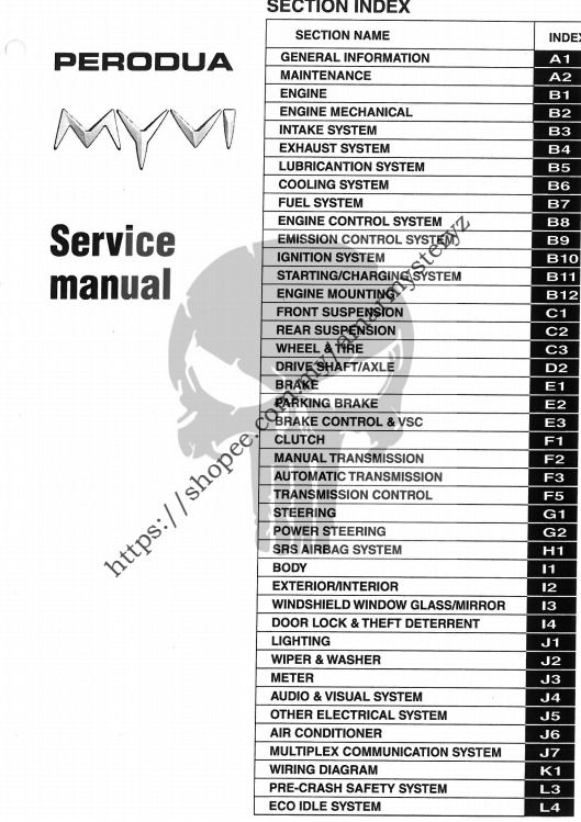 Perodua Myvi M800 2017 - 2021 Workshop Repair Service Manual, Services, Others on Carousell