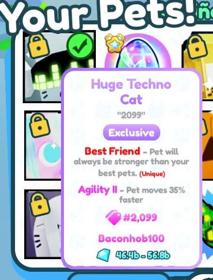 PET SIMULATOR X HUGE TECHNO CAT, Video Gaming, Gaming Accessories, In ...