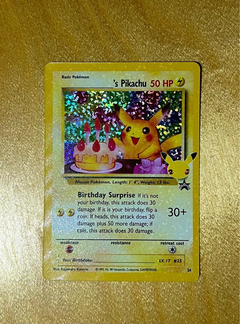 [Holo bleed] Birthday Pikachu 25th Anniversary Pokemon Celebration ...