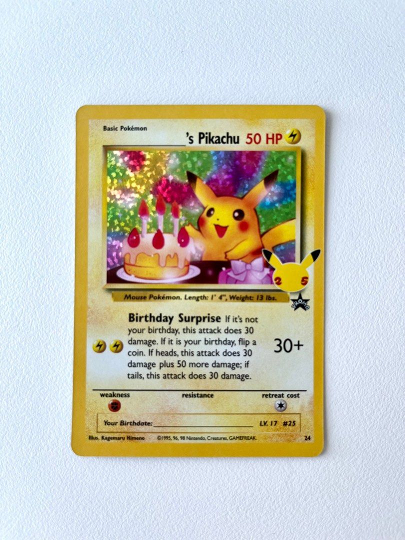 [Holo bleed] Birthday Pikachu 25th Anniversary Pokemon Celebration ...