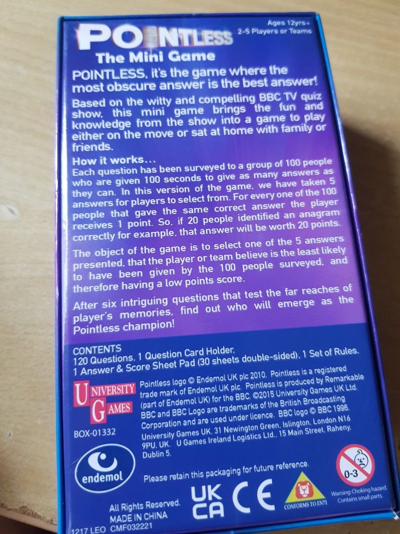 Pointless - the mini game, Hobbies & Toys, Toys & Games on Carousell