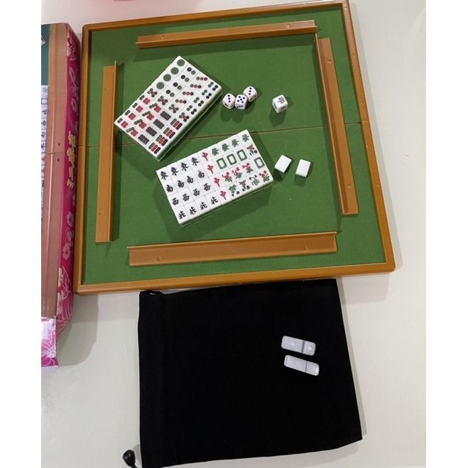 Portable Mini Mahjong & 6 in 1 set with mini foldable table, Hobbies ...