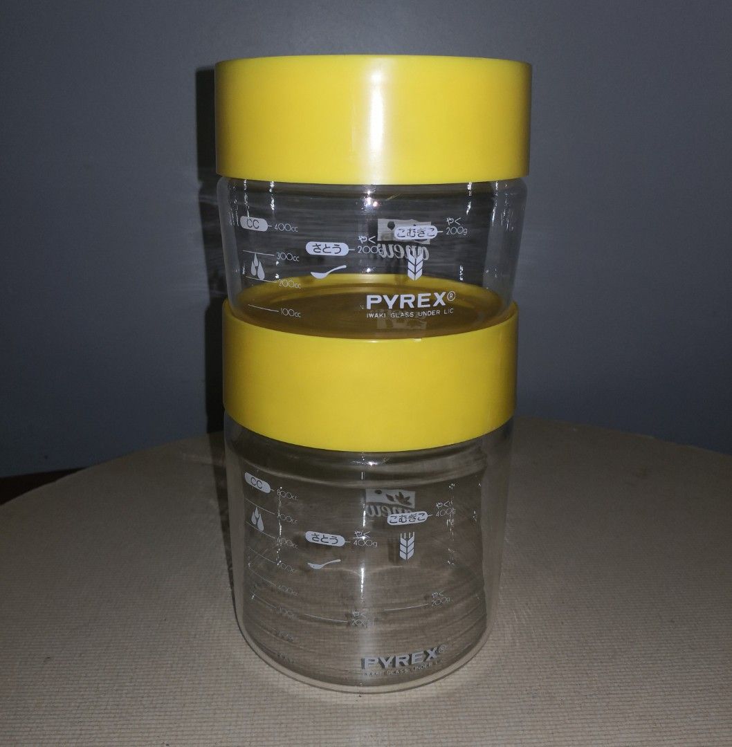 Pyrex Iwaki canister jar 2, Furniture & Home Living, Kitchenware ...