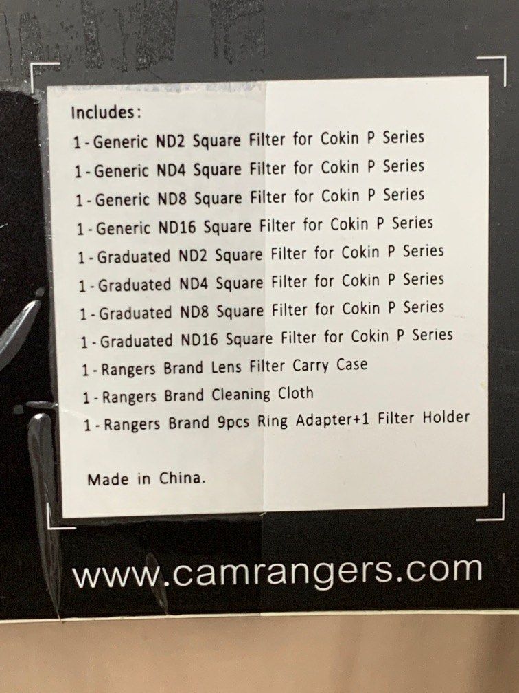 Rangers Digital Filter Kit, Photography, Photography Accessories, Other ...