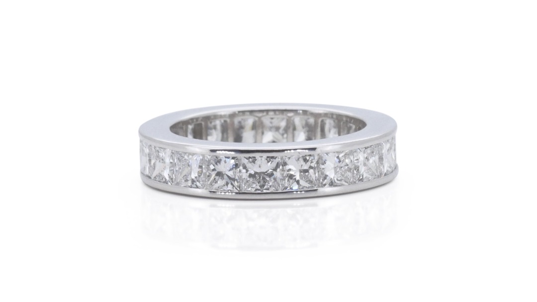 Elegant 3ct. Square Modified Brilliant Band Diamond Ring - SR-YG-177812 ...