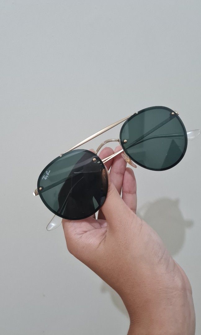 Ray-Ban Blaze Round Double Bridge Sunglasses, Women's Fashion, Watches ...