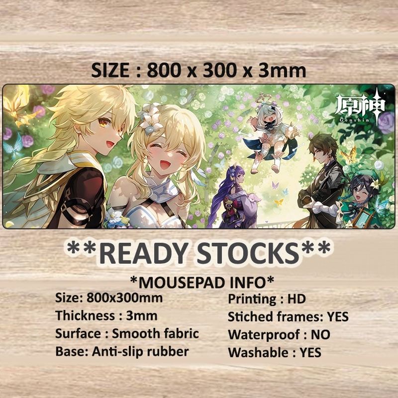 [READYSTOCKS] Genshin Impact Mousepad Genshin Mouse pad Genshin Merch ...