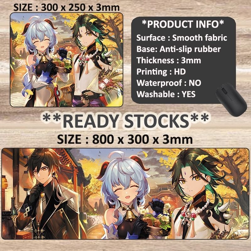 [READYSTOCKS] Genshin Impact Mousepad Genshin Mouse pad Genshin Merch ...
