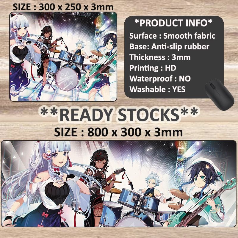 [READYSTOCKS] Genshin Impact Mousepad Genshin Mouse pad Genshin Desk ...