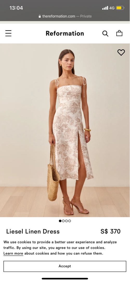 Reformation Liesel Linen Dress, Women's Fashion, Dresses & Sets ...