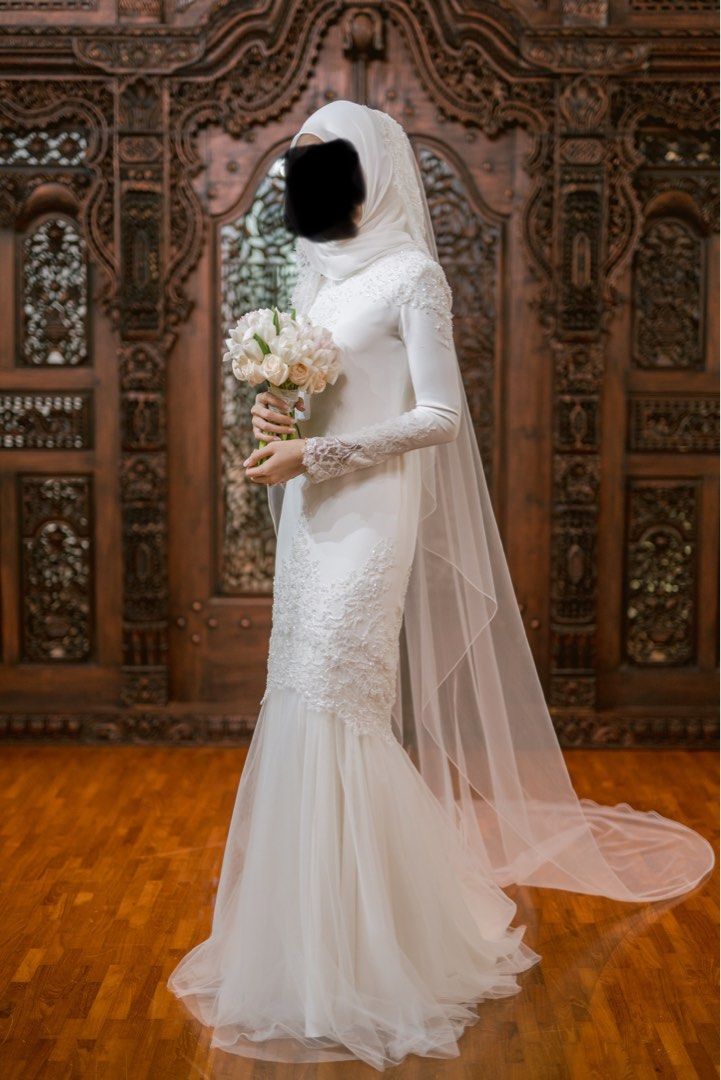RENT - Teh Firdaus Wedding Dress, Women's Fashion, Muslimah Fashion ...