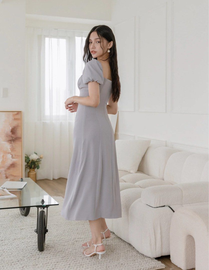 Rosalina Dress in Grey Blue MFW, Women's Fashion, Dresses & Sets ...