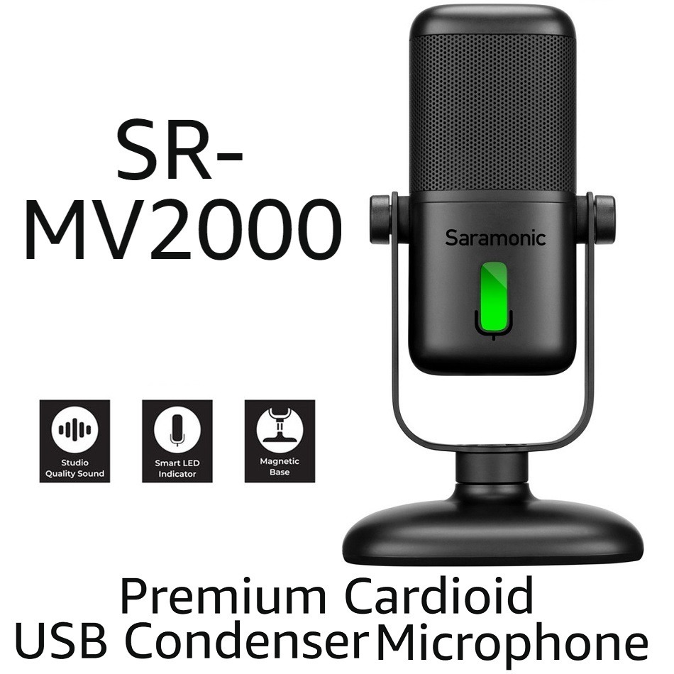 Saramonic SR-MV2000 Cardioid Condenser USB Microphone, Audio ...