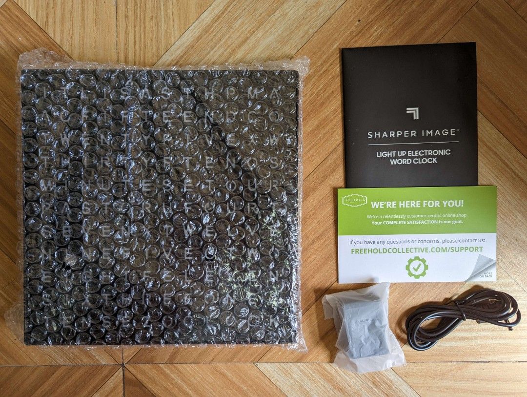 Sharper Image LED Light-Up Word Clock, Furniture & Home Living, Home ...