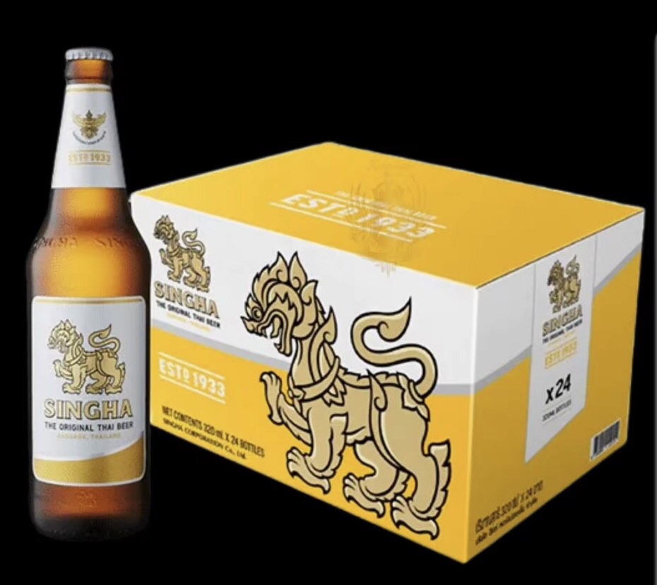 Singha premium lager beer pint (320ml x 24), Food & Drinks, Alcoholic ...