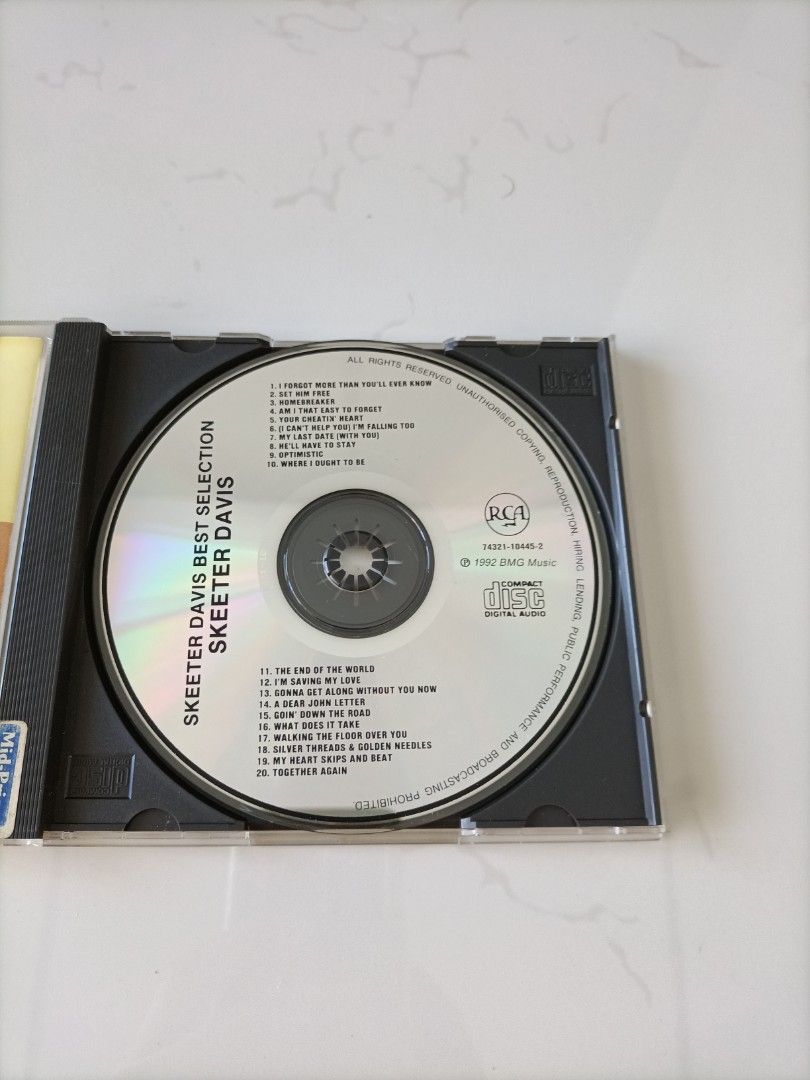 Skeeter Davis - Best Selection (CD) [bo1], Hobbies & Toys, Music & Media, CDs & DVDs on Carousell