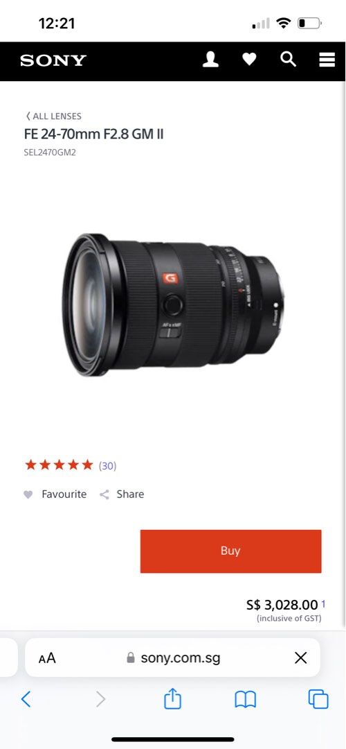 Sony GM Series Gen 2 FE F2.8 24-70mm, Photography, Lens & Kits on Carousell