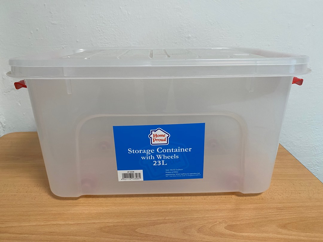 Strong plastic container with wheels for sale, Furniture & Home Living ...