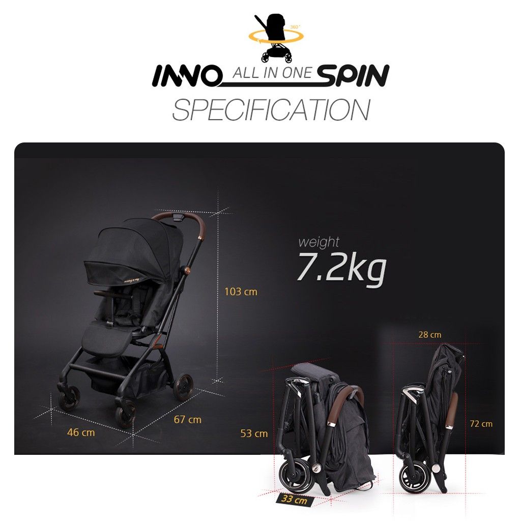 Tavo Innospin 360 2.0 Rose Gold with/without infant car seat+adapter, Babies & Kids, Going Out ...