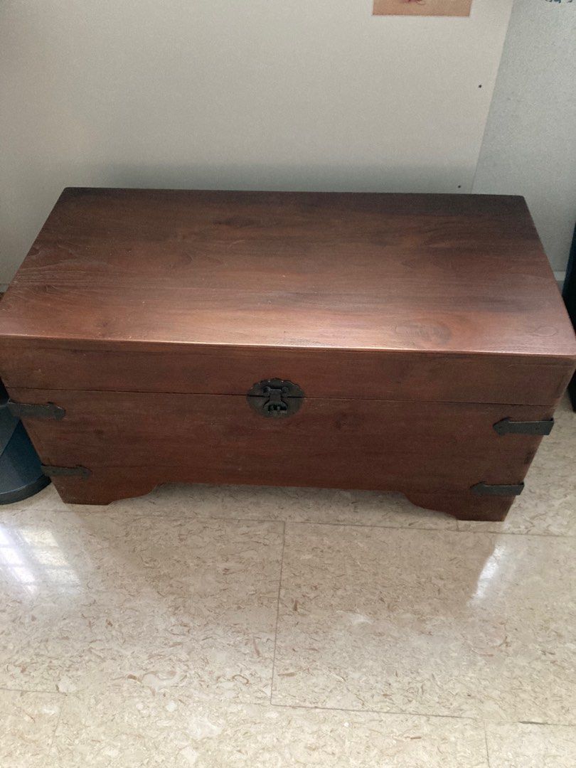 Teak wood chest box, Furniture & Home Living, Furniture, Shelves ...