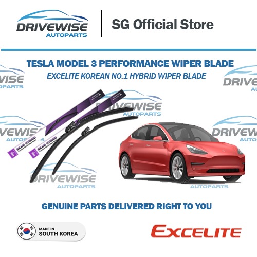 Tesla Model 3 Excelite Premium Wiper Blades/High Performance Wiper ...