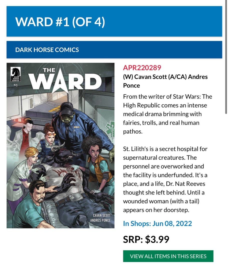 THE WARD #1-4 | COMPLETE SET | DARK HORSE COMICS | 2022, Hobbies & Toys ...