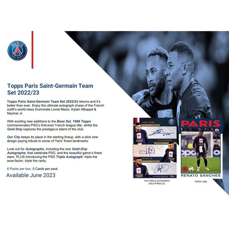 Topps 2022-23 Paris Saint Germain Team Set Sealed Box (Preorde ...