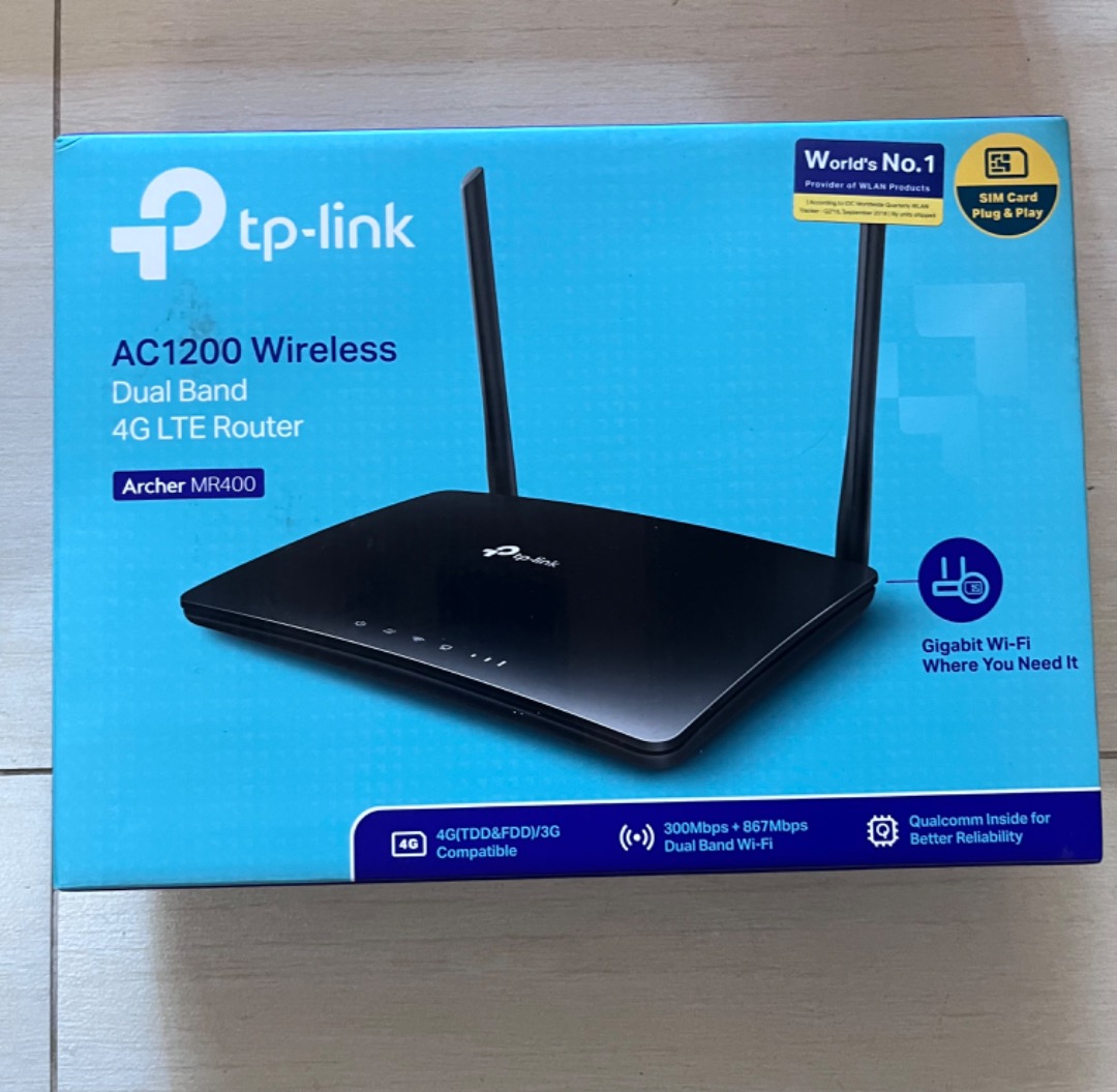 Tplink ac1200 wireless dual band 4g lte router archer MR400, Computers ...