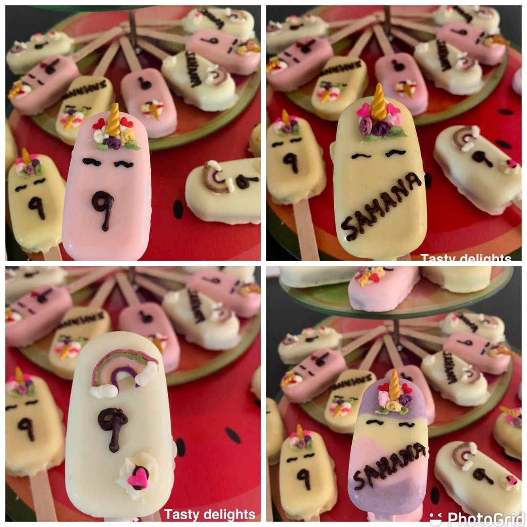 Unicorn cakesicles,Customized Birthday cakesicles,Customised Birthday ...