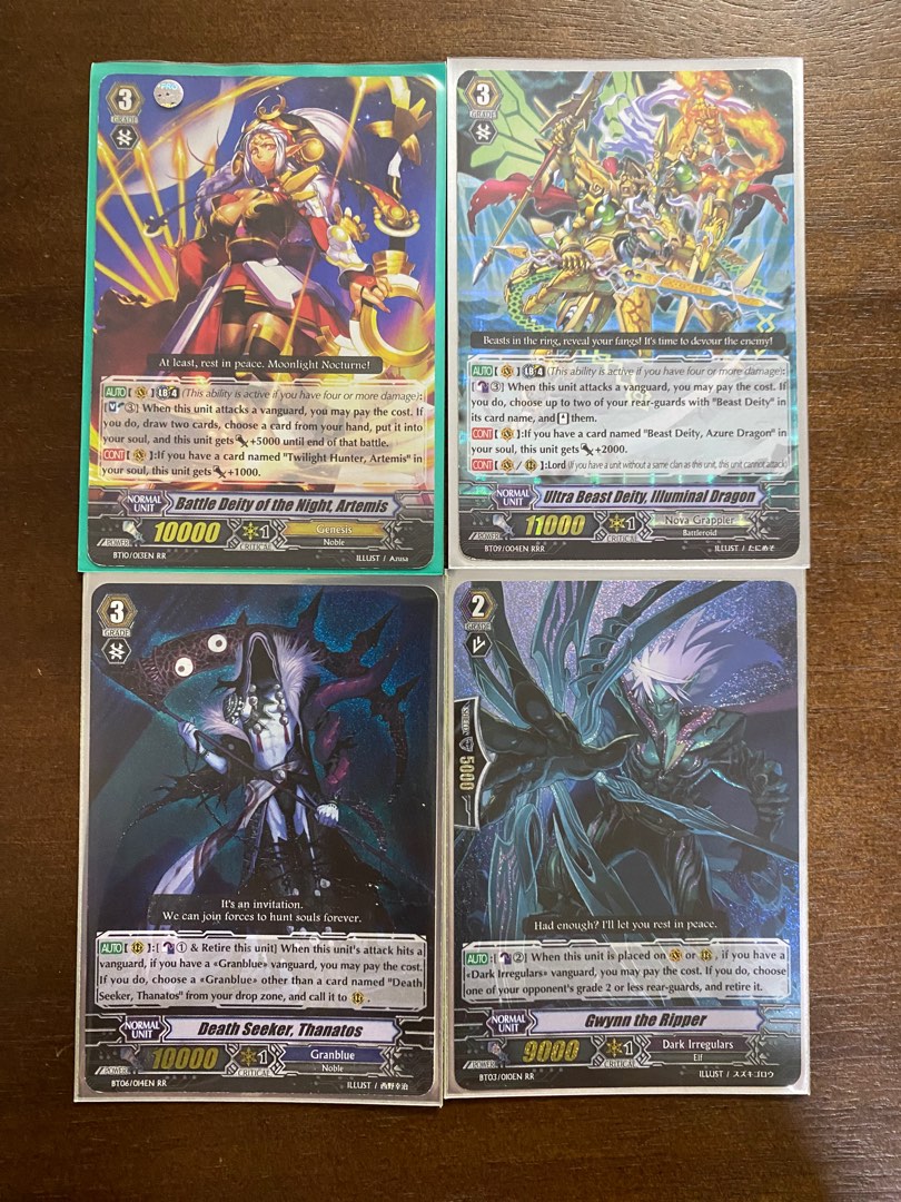 Vintage Cardfight Vanguard Battle Deity of the Night, Artemis, Gwynn the Ripper, Ultra Beast ...