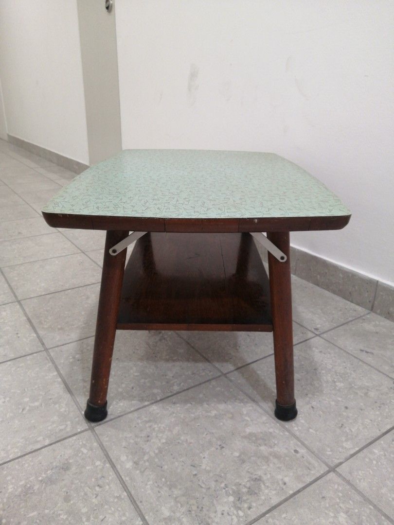 Vintage Coffee Table Formica Top Turquoise, Furniture & Home Living ...