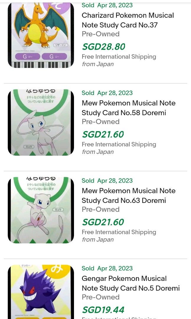 Vintage Nintendo Musical Notes Pokemon Poker cards - Set, Hobbies ...