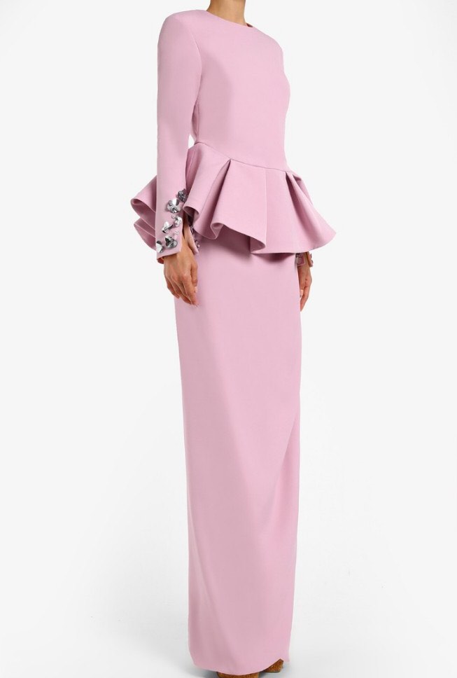 Woo/Fiziwoo Pastel Pink Kebaya Halia, Women's Fashion, Muslimah Fashion ...