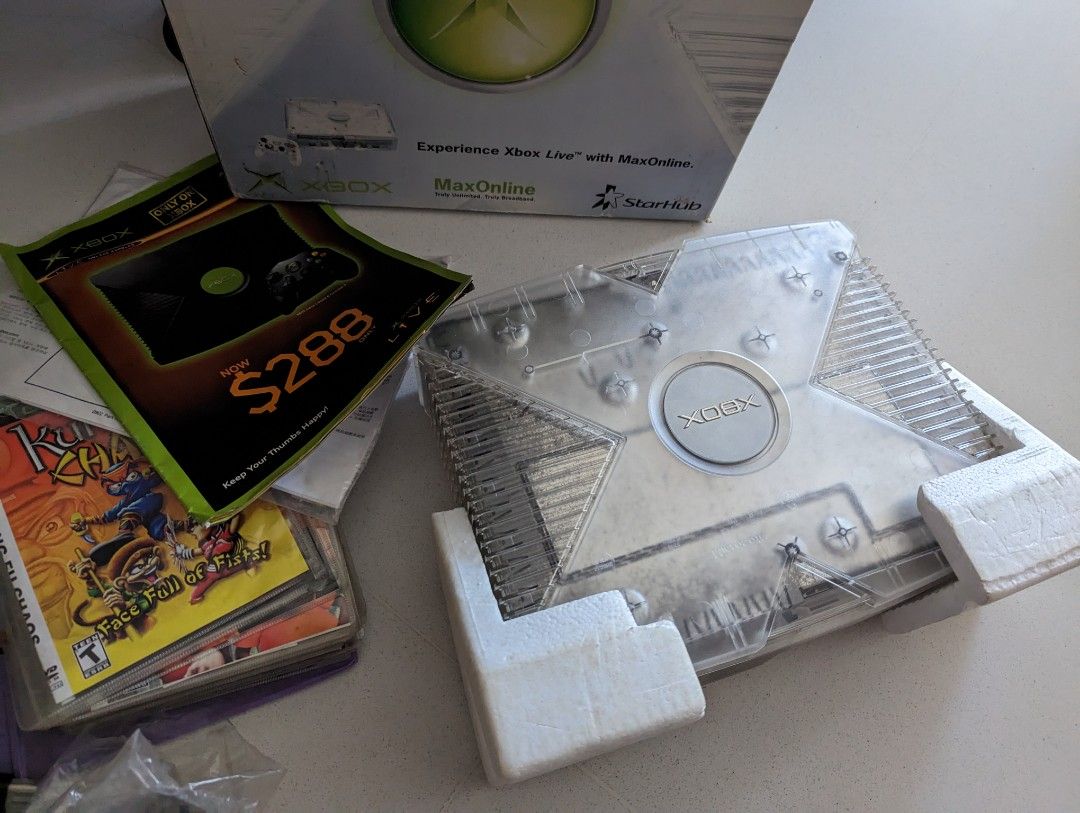 Xbox console crystal complete untested, Video Gaming, Video Game ...