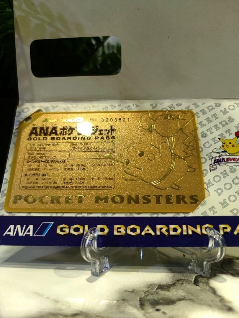 1997 Gold Pikachu Ana Boarding Pass, Hobbies & Toys, Toys & Games on ...