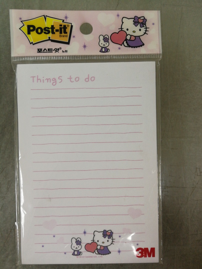 3M Hello Kitty Post It Note, 興趣及遊戲, 手作＆自家設計, 文具 - Carousell
