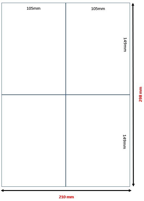 A4 Matte Self Adhesive Label (pre-cut 4 labels per sheet), Hobbies ...
