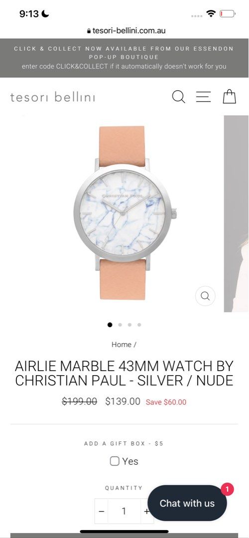 Airlie Marble 43mm Watch by CHRISTIAN PAUL - Silver / Nude, Women's ...