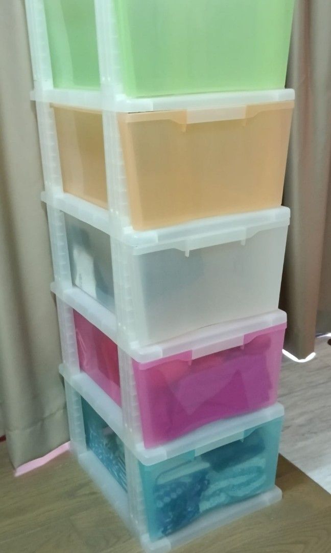 ALGO plastic stocker 5 tier drawers storage cabinet, Furniture & Home ...