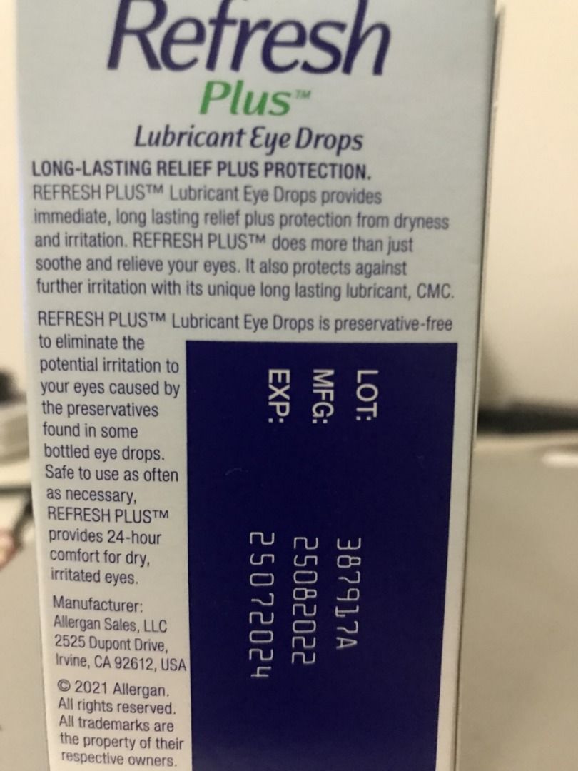 Allergan Refresh Plus Lubricant Eye Drops 30pcs Beauty And Personal