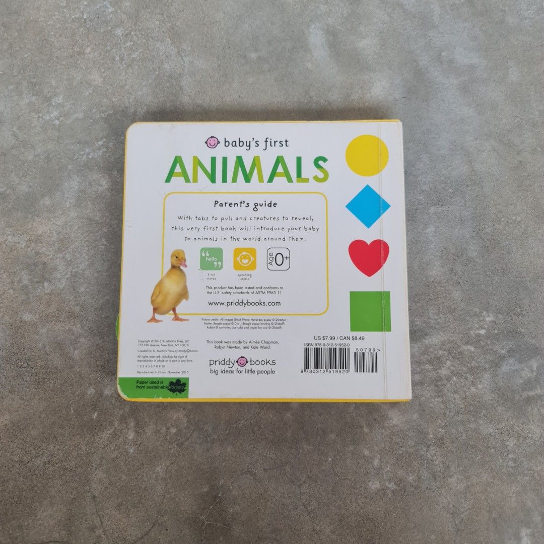 Baby First Animal's Book, Buku & Alat Tulis, Buku Anak-Anak di Carousell