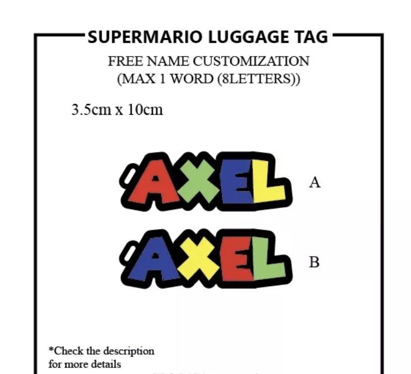 Bag Tag Mario Bros Super Luggage Tag Travel Kids, Hobbies & Toys ...