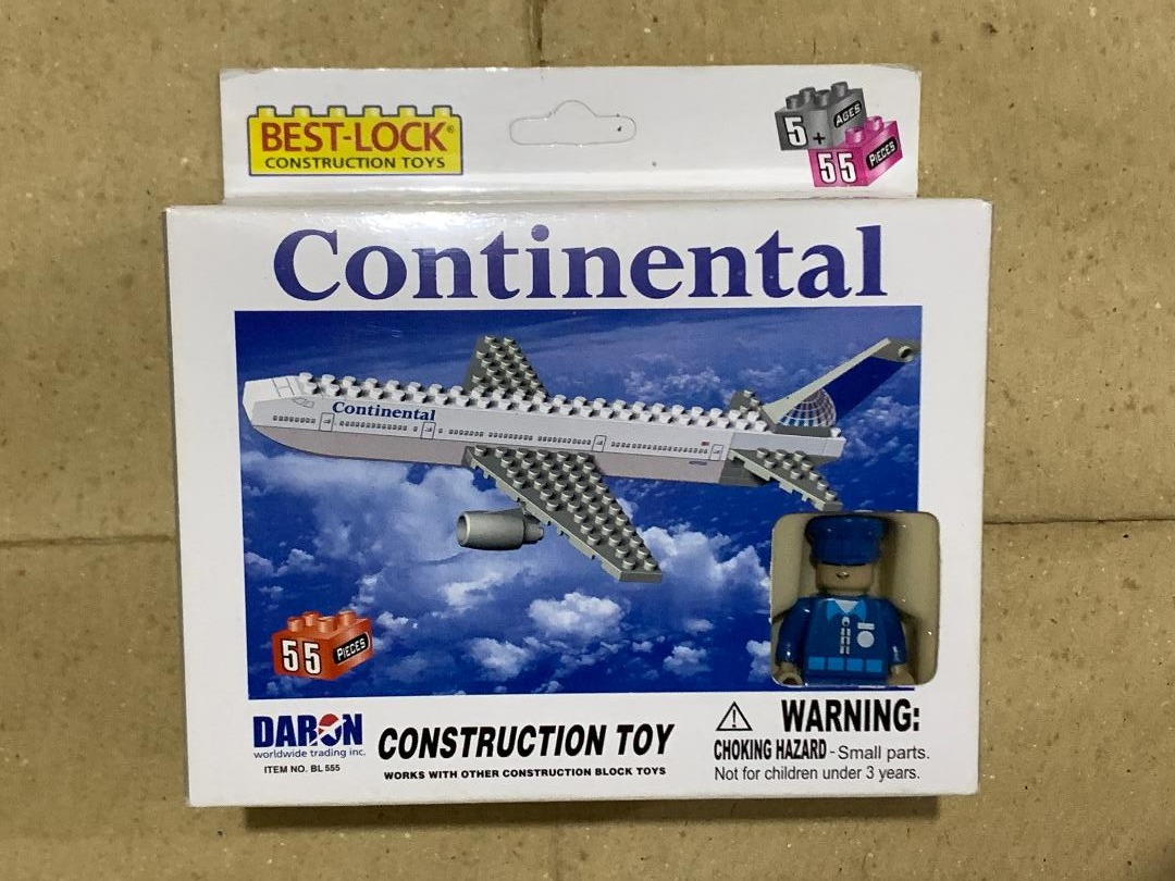 BEST LOCK Brand CONTINENTAL AIRLINES Plane LEGO COMPATIBLE BRICK ...