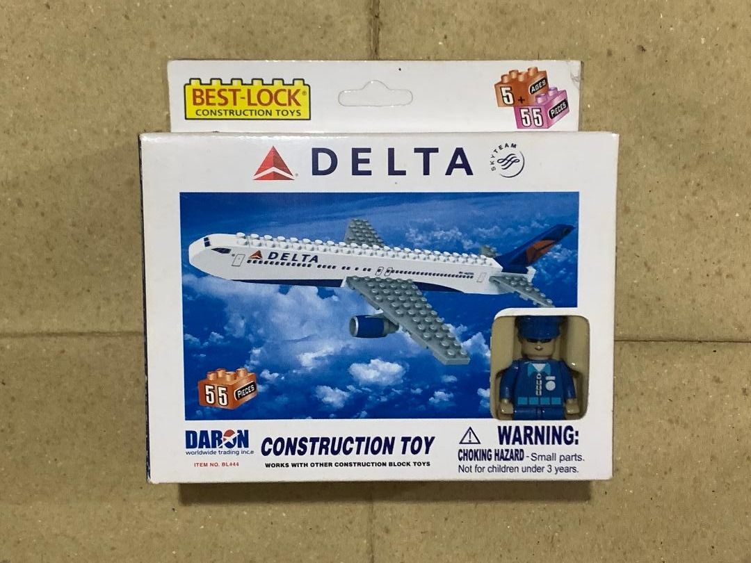 BEST LOCK Brand Delta Airlines Plane LEGO COMPATIBLE BRICK CONSTRUCTION ...