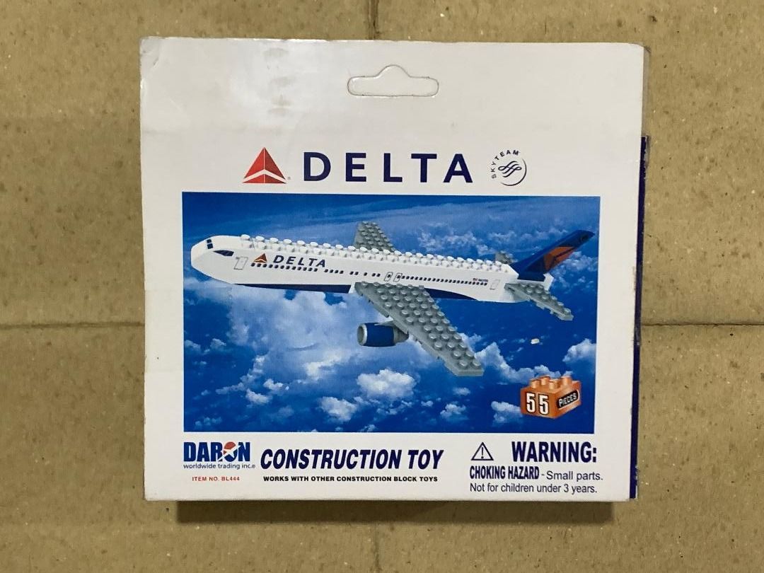 BEST LOCK Brand Delta Airlines Plane LEGO COMPATIBLE BRICK CONSTRUCTION ...